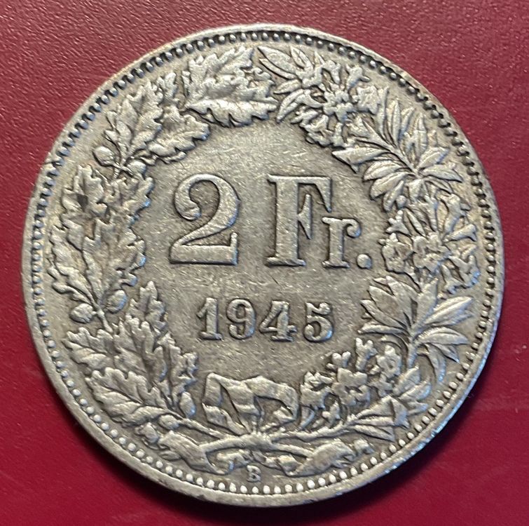Silbermünze 2 Franken, Jahrgang 1945 | Kaufen auf Ricardo