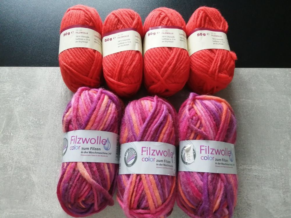 Filzwolle zum Filzen in der Waschmaschine, 7x50 gr. | Kaufen auf Ricardo