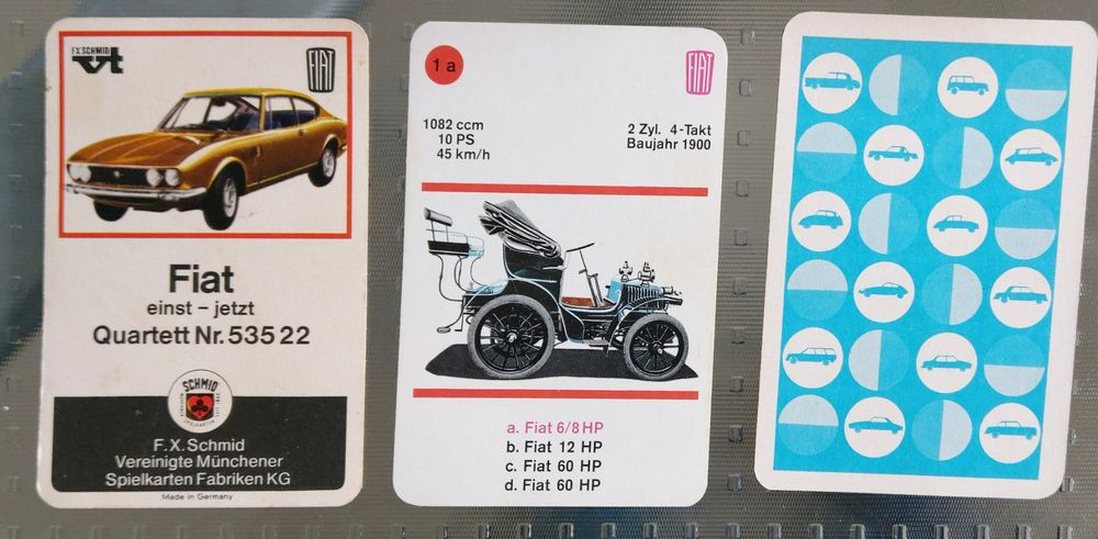 Auto Quartett Fiat einst - jetzt FX Schmid | Kaufen auf Ricardo