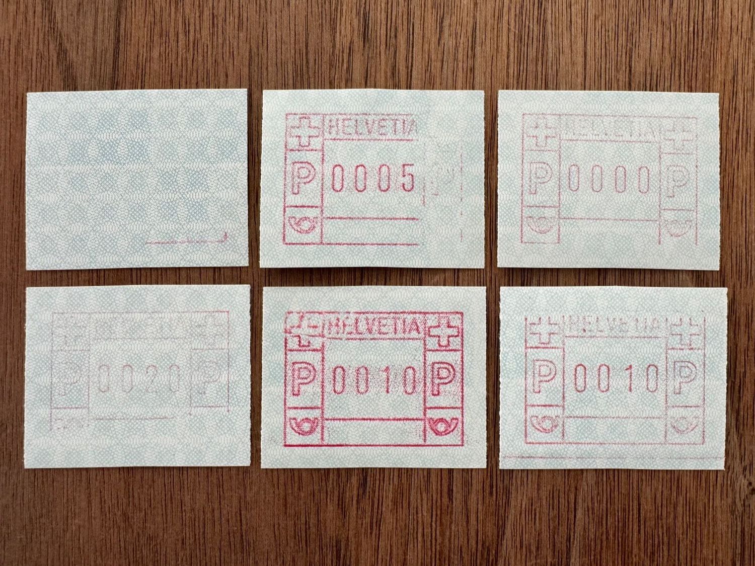 ATM ab Typ 6, Abarten wie 0000, Teildrucke, Linien, usw. (Neu (gemäss ...