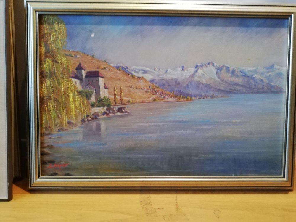 Schönes Ölbild mit Genfersee sig. E.Meyer (Gebraucht) in Zumikon für CHF 65 – nur Abholung auf ...