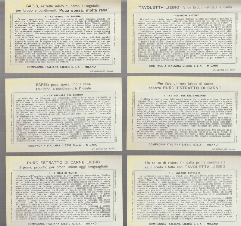 ITALY 6 x Liebig chromo trading cards IL MONDO NON E' TUTTO (Gebraucht ...