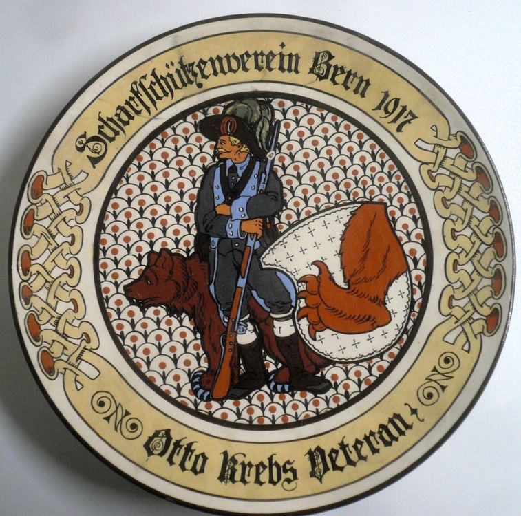 WandTeller des SCHARFSCHÜTZENVEREINS BERN, 1917, K. SCHENK (Gebraucht ...