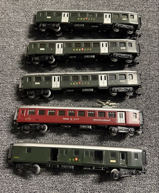 Märklin 4038 SBB Personenwagen Postwagen Speisewagen RET 800 (Gebraucht ...