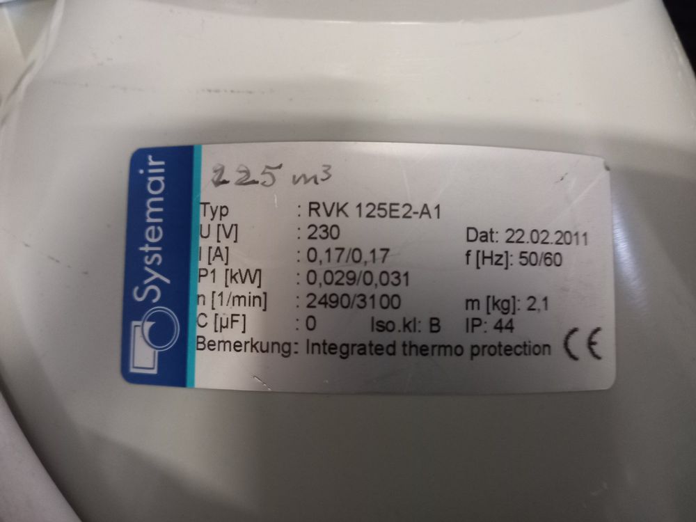 System Air RVK 125 E2-A1 mit AKF und GSE Temp. Regler (Gebraucht) in Hinterfultigen für CHF 131 ...