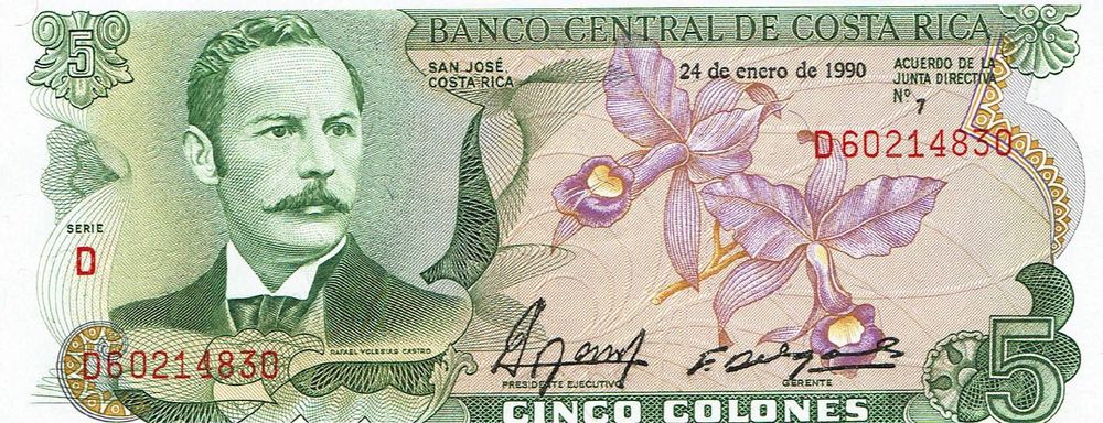 Costa Rica 5 Colones 1990 P-236 UNZ Serie D-60214830 | Kaufen auf Ricardo