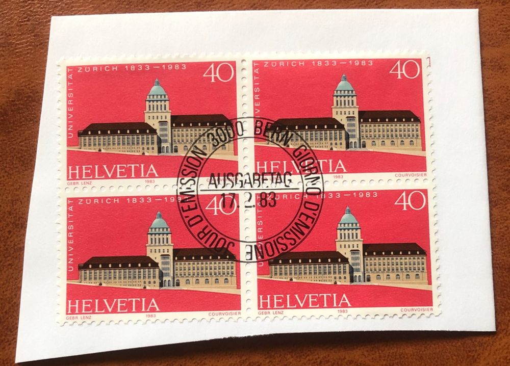 4 er Block Nr.695 mit Papier Stempel Bern (Gebraucht) in Aarau für CHF 0.5 – mit Lieferung auf ...