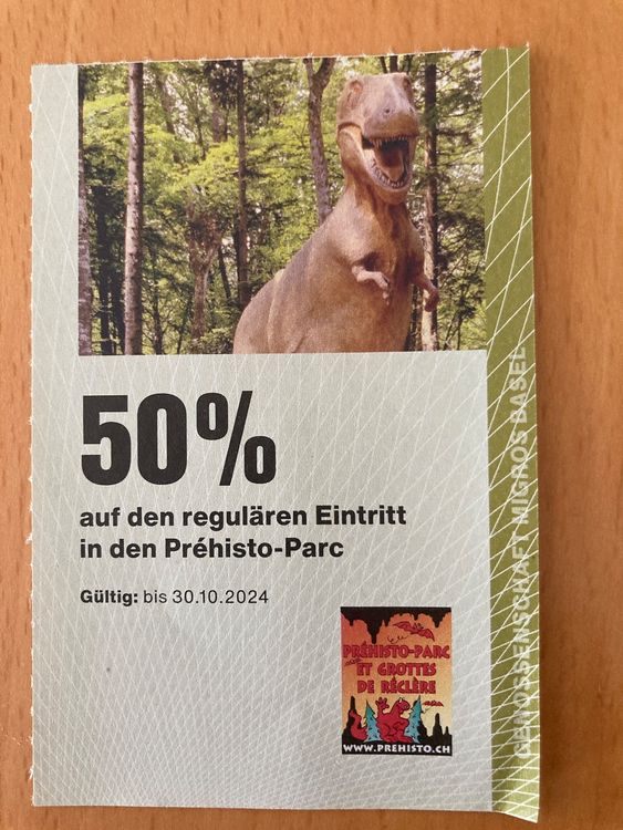 50% auf den Eintritt in den Préhisto-Parc in Réclère (Neu (gemäss Beschreibung)) in Gelterkinden ...