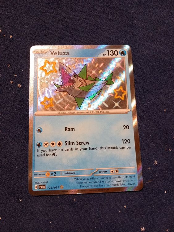 SHINY Veluza (EN) Paldean Fates - PAF 125/091 (Neu (gemäss Beschreibung ...