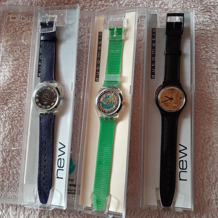 3 SWATCH AUTOMATIC SAB 100/SAK 102 & 103 (Neu und originalverpackt) in ...