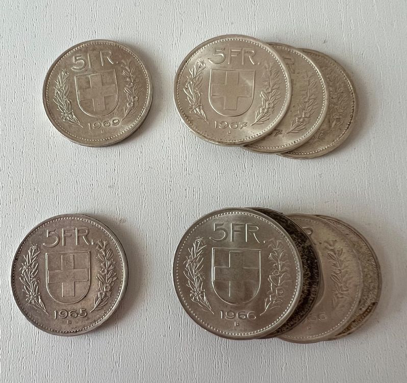 5 CHF - 2 CHF - 1 CHF - …. Silbermünzen - 1903 —> 1967 | Kaufen auf Ricardo