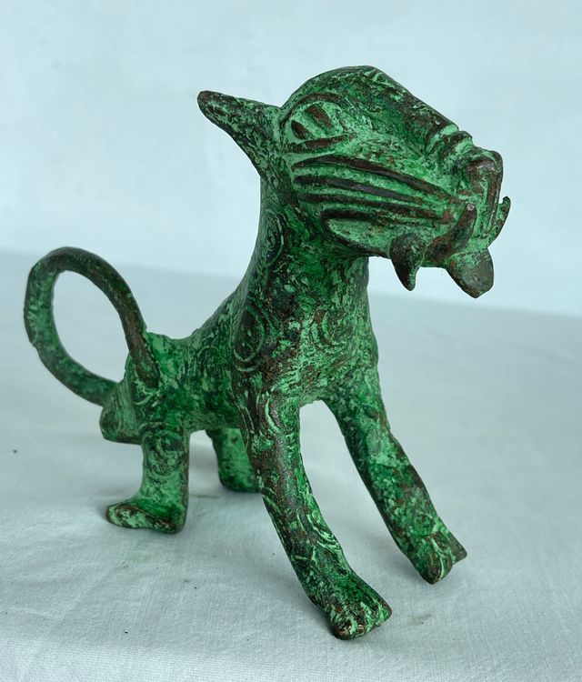 feiner alter Leopard Bronze Benin 14 cm x 11,5 cm | Kaufen auf Ricardo