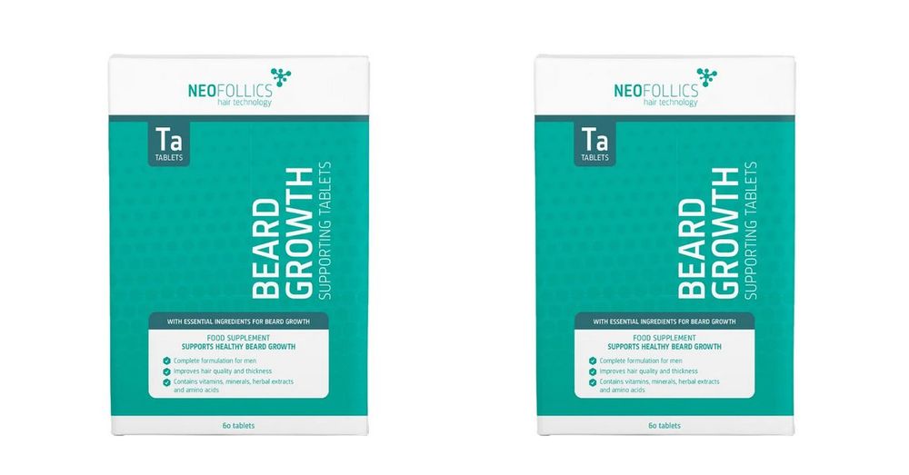 2 x Neofollics Bartwuchs-Tabletten / Beard Growth Tablets (Neu und ...