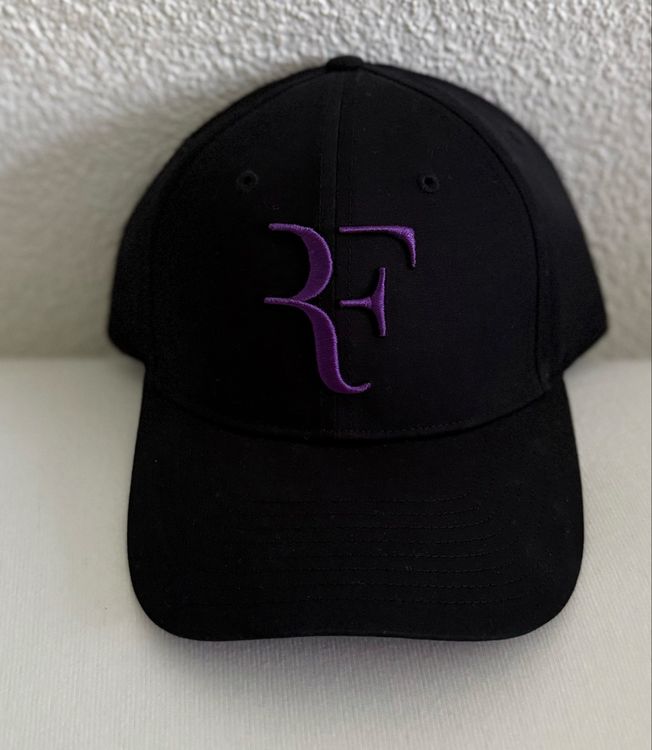 Uniqlo Roger Federer Cap, Schwarz mit lila Logo, Top Zustand (Neu ...