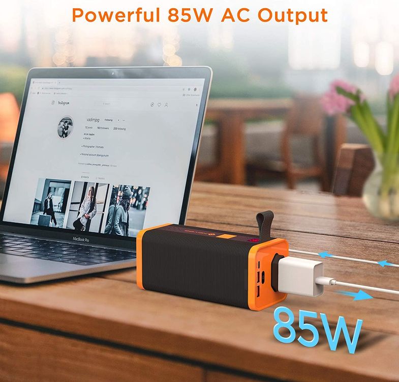 NOVOO Powerbank Steckdose AC 85W/22500mAh/USB C und 2 USB A (Neu ...