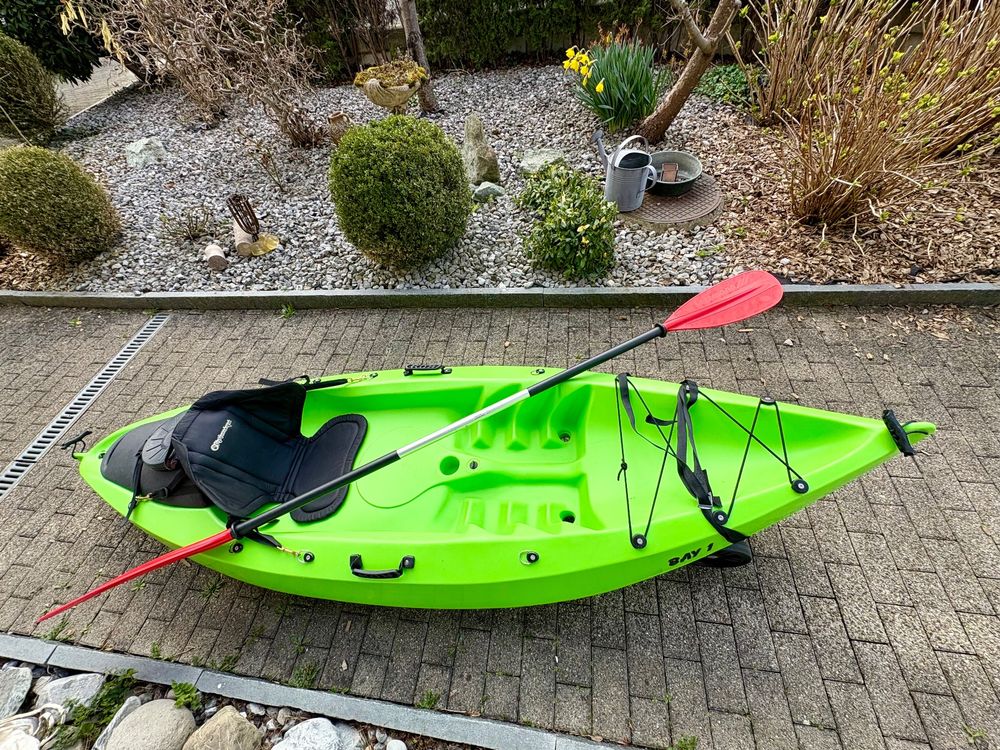 Kajak "Exo Bay Sport“ mit Transportrolle und Lettmann Paddel (Gebraucht ...