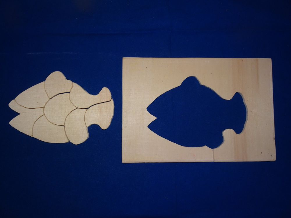 Puzzle Holz FISCH zum Bemalen, 8teilig, 23x16cm. NEU | Kaufen auf Ricardo