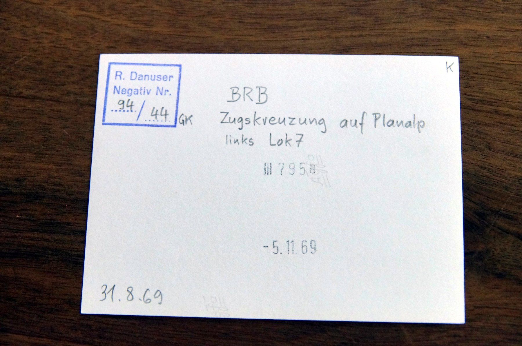 Brienz Rothorn-Bahn Zugskreuzung auf Planalp - Foto Danuser (Gebraucht ...