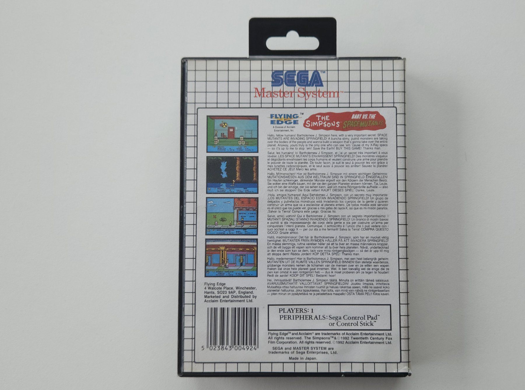 The Simpsons Bart vs. The Space Mutants - Master System (Gebraucht) in ...