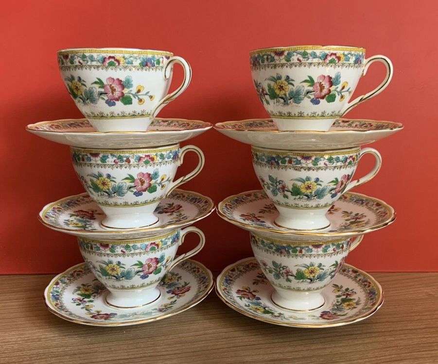 VINTAGE FOLEY BONE CHINA "MING ROSE" - 6 TASSES ET SOUCOUPES | Kaufen ...