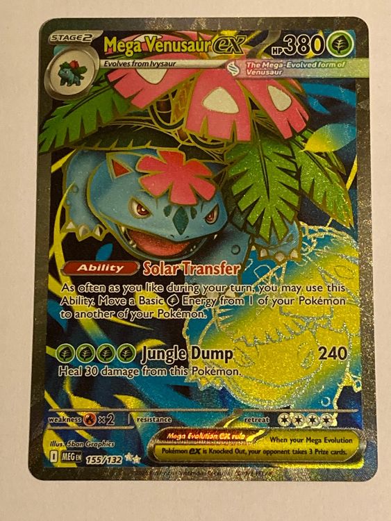 Pokemon MEGA EVOLUTION Mega Venusaur ex 155 / 132 🇬🇧 EN (Neu (gemäss ...