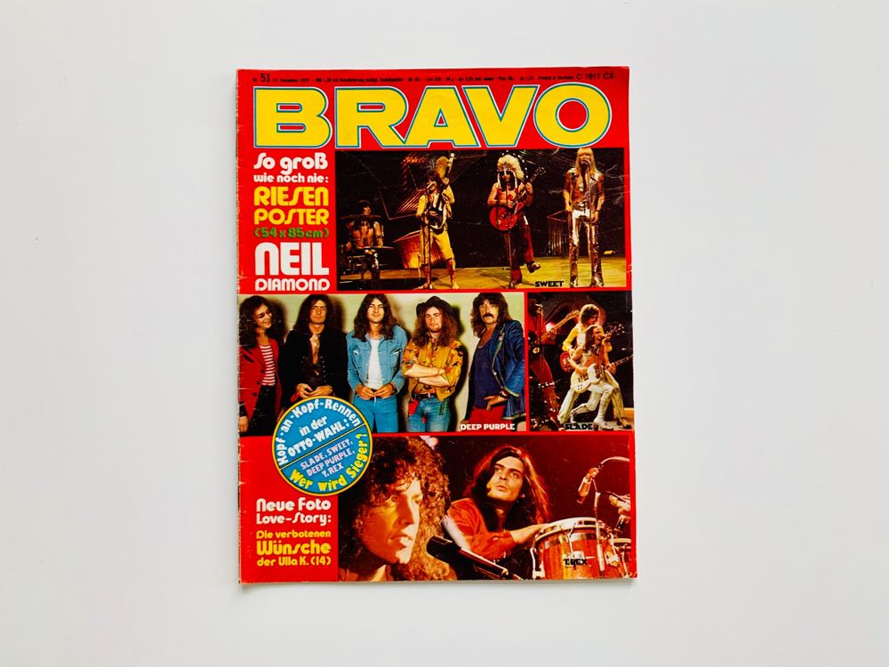 Bravo Magazin, Nr. 51, 1972, Sweet, Deep Purple, Slade | Kaufen auf Ricardo