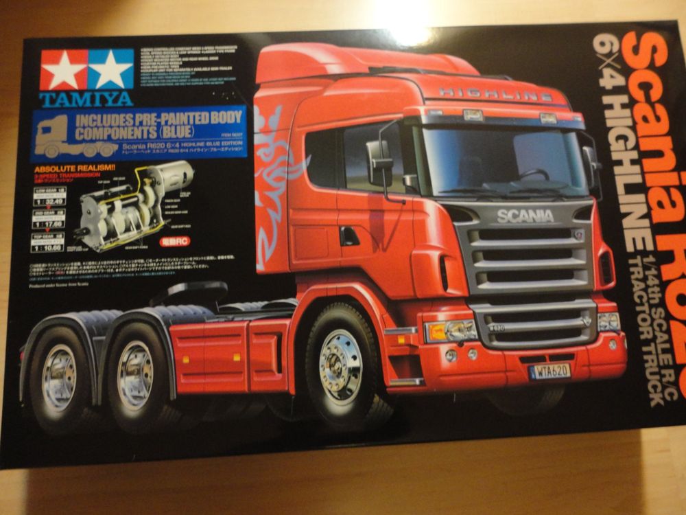 Tamiya Scania R620 6x4 Highline Bausatz (blau vorlackiert) (Neu und ...