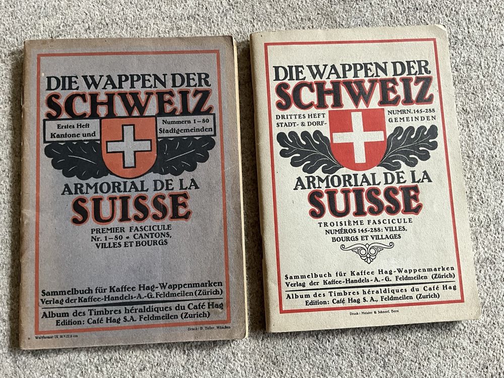 2 Antike Kaffee Hag Sammelalben Wappen Der Schweiz | Kaufen Auf Ricardo