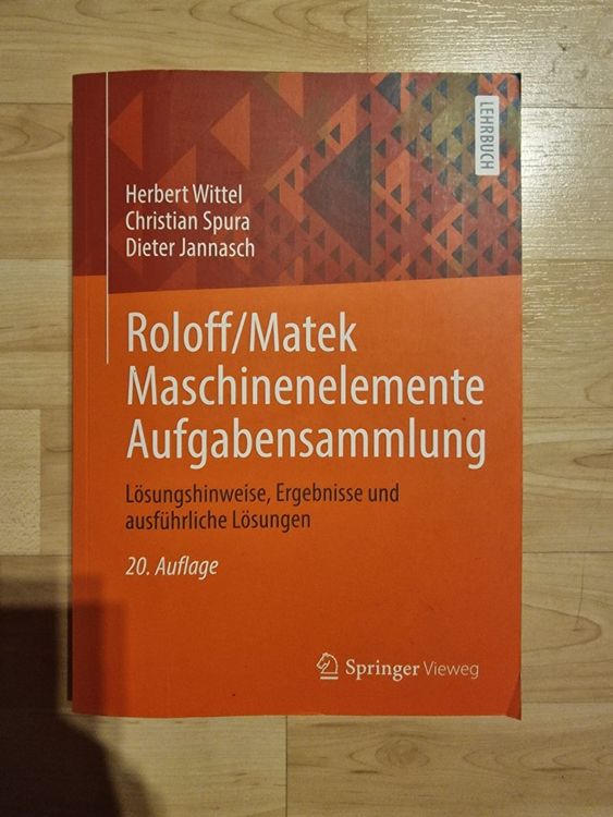 Roloff Matek Maschinenelemente Aufgabensammlung 20. Auflage | Kaufen ... Roloff Matek Maschinenelemente Aufgabensammlung 20. Auflage | Kaufen ...