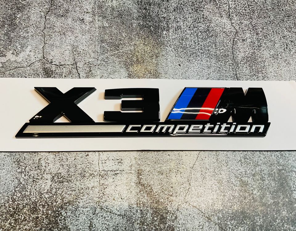 BMW X3M Emblem Competition Logo Schriftzug Schwarz glänzend (Neu und ...