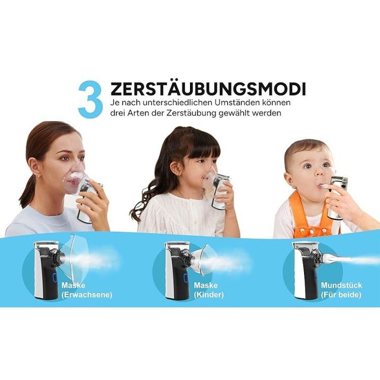 Tragbarer Inhalator Vernebler Inhaliergerät Kinder Erwachsen (Neu und ...