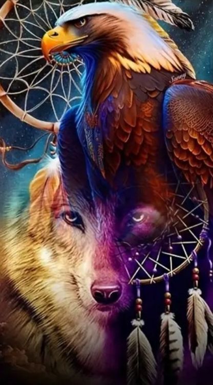 Aktion! Diamant Painting Traumfänger Adler&Wolf C9 (Neu und ...