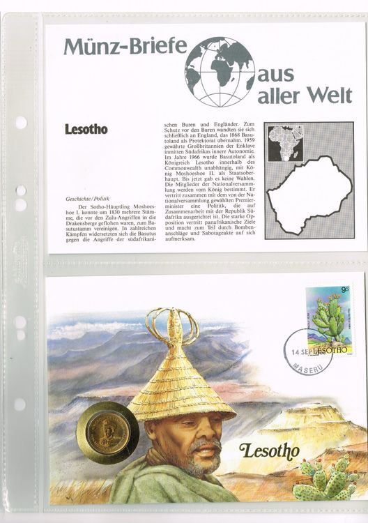 Lesotho 1988_Münzbrief mit Beschreibung (Gebraucht) in Hombrechtikon für CHF 1 – mit Lieferung ...