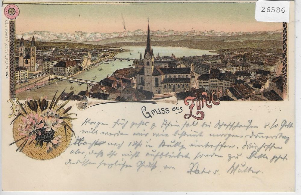 Gruss aus Zürich - Litho 1899 | Kaufen auf Ricardo