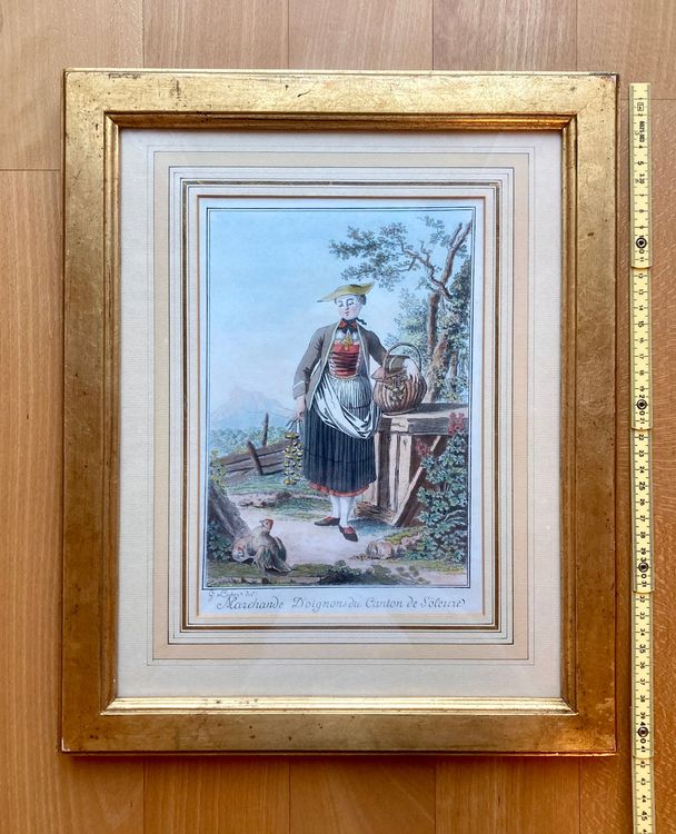 Antiker Stich von G.Locher, Solothurner Zwiebelverkäuferin (Gebraucht) in Bolligen für CHF 99 ...