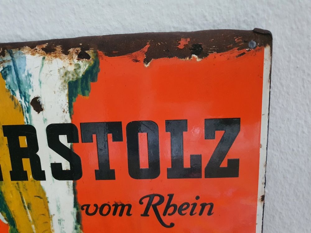 Altes Emailschild Overstolz Zigaretten Rhein Emaille Schild (Gebraucht ...