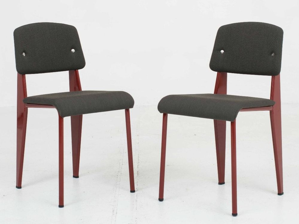 Vitra Standard SR Stuhl von Jean Prouvé mit grauem Polster (Neu (gemäss ...