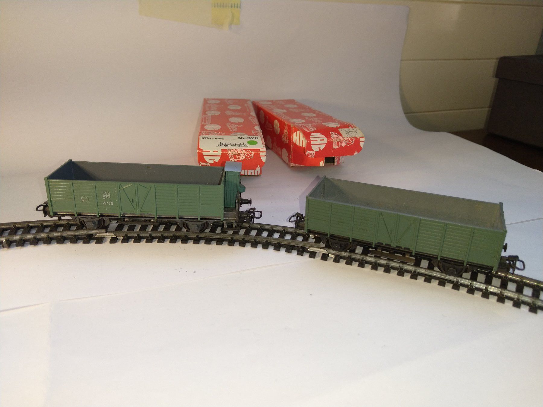 HAG SBB Hochbordwagen, Metall, grün, Nr. 320 (zwei Stück) (Gebraucht ...