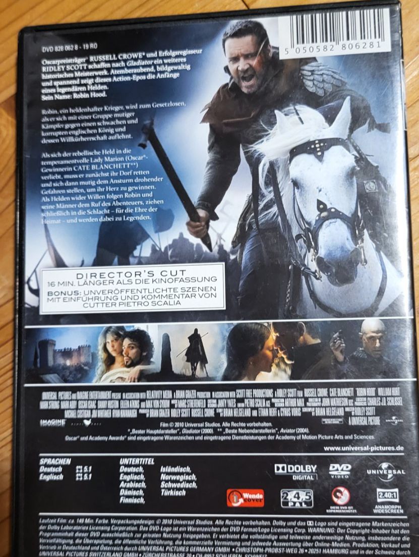 Robin Hood - Director's Cut DVD - Russell Crowe 🏹 Film (Gebraucht) in ...