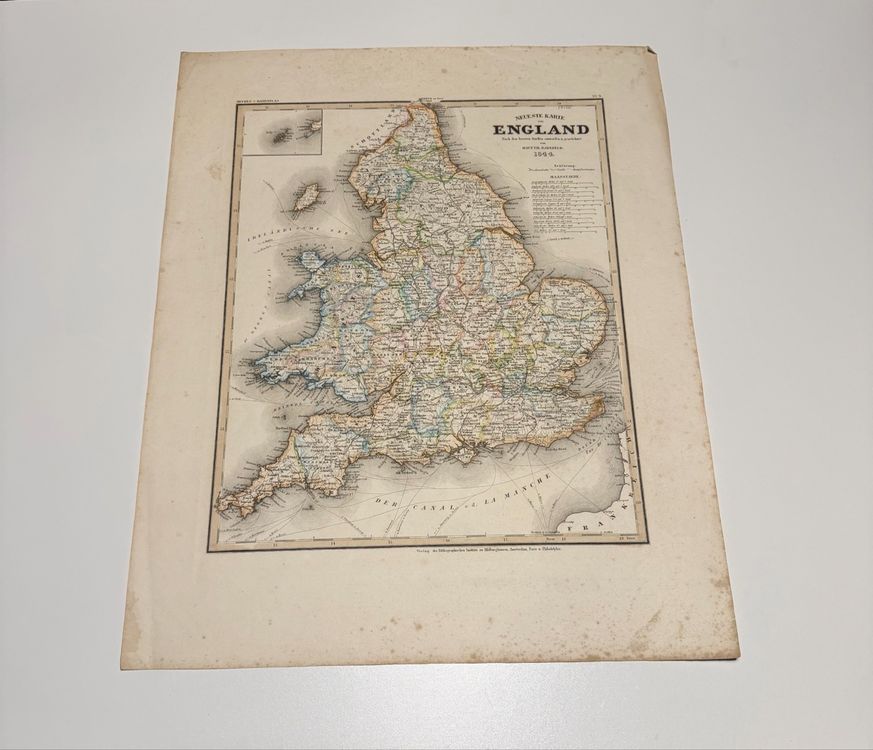 Alte Landkarte von England, 1835, Antike Karte (Gebraucht) in Bern für ...