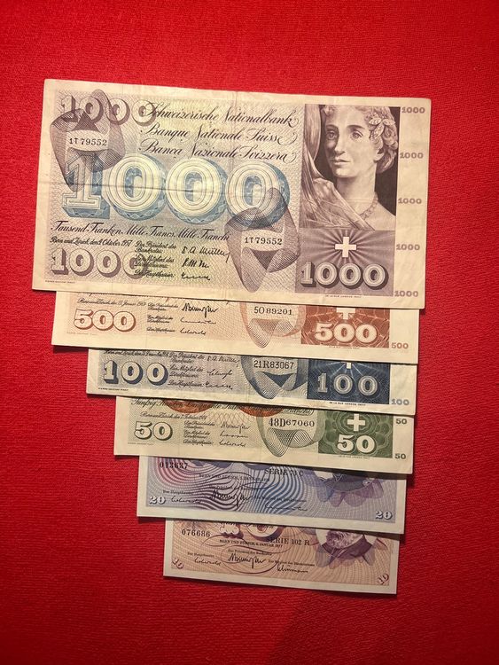 Alte CH Banknoten komplette Serie (Gebraucht) in Uster für CHF 690 ...