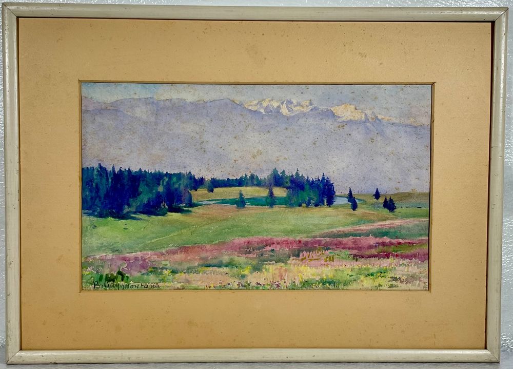 Alte Landschaft Aquarell unleserlich Signiert | Kaufen auf Ricardo