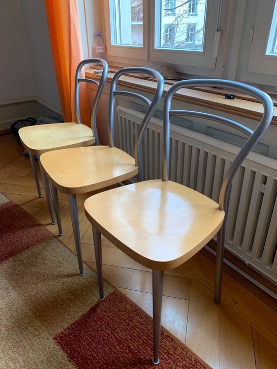 6 Stühle Vintage Design Holz und Alu evtl. Calligaris (Gebraucht) in ...