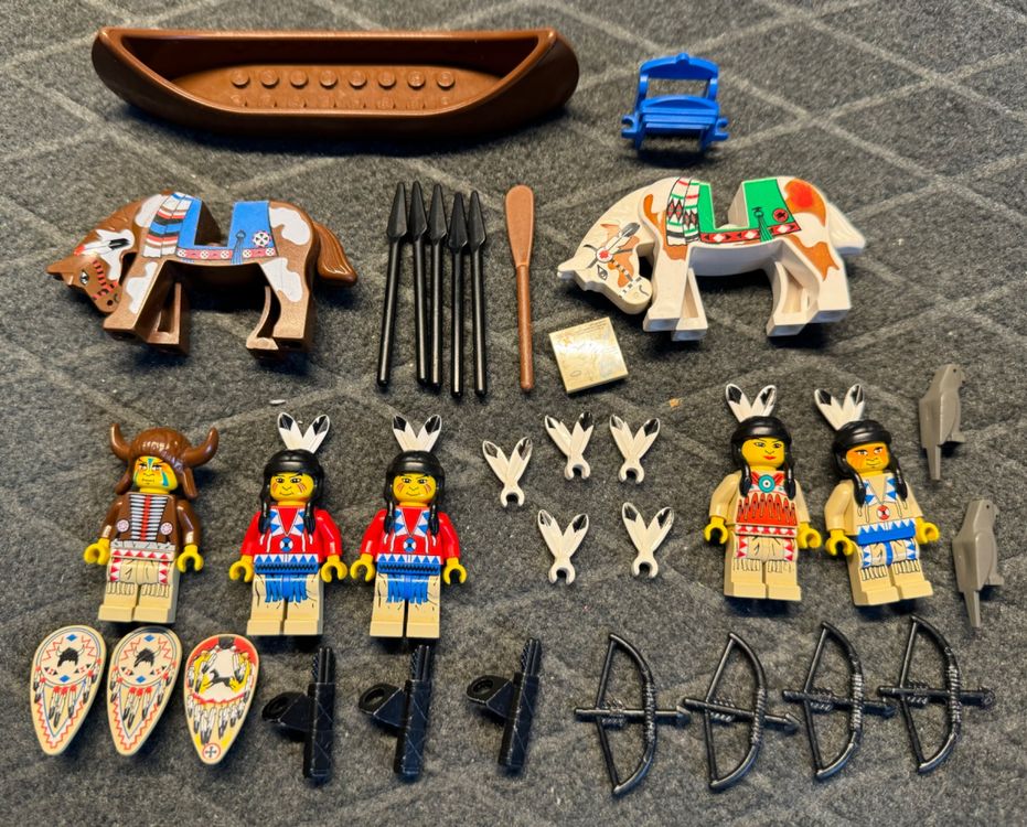 Seltene Lego Minifiguren aus Set 6763, Indianer und Pferde (Gebraucht ...
