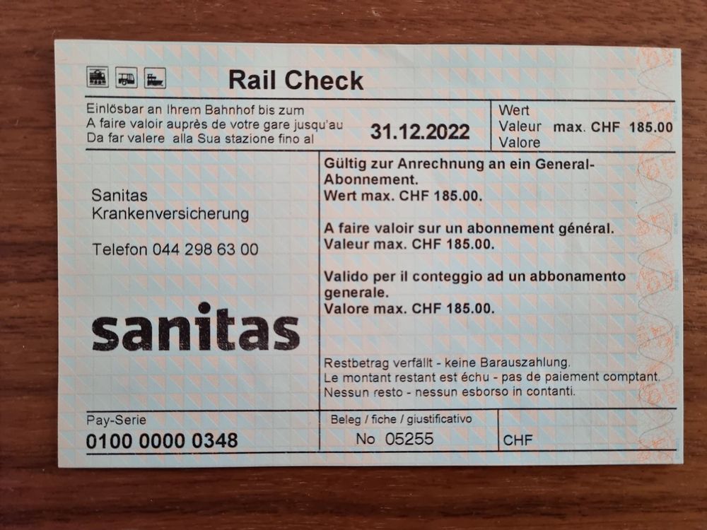 Rail Check CHF. 185.- | Kaufen auf Ricardo