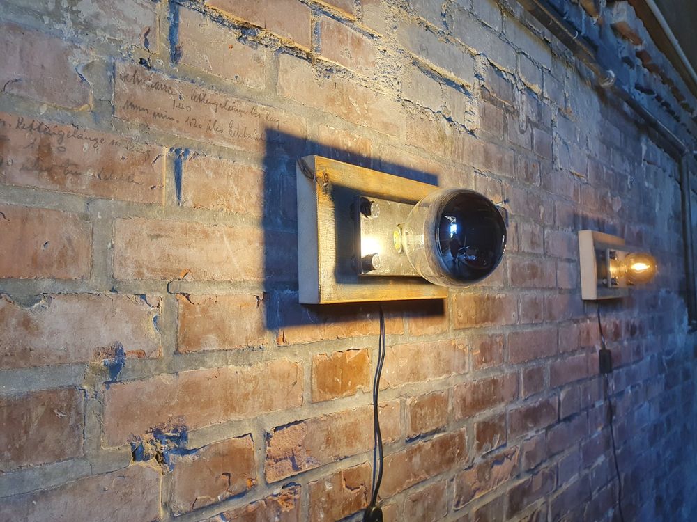 Wandlampe "Altmetall auf Altholz" Shabby Industrial Landhaus | Kaufen ...