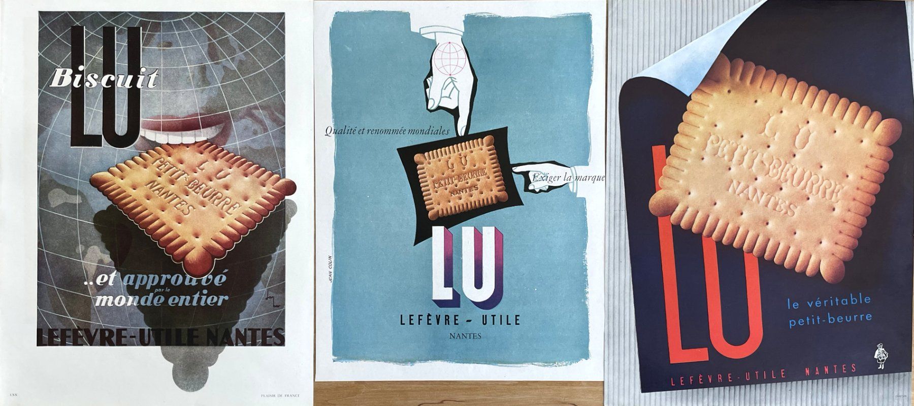 Biscuits LU - 3 alte Werbungen / Anciennes publicités 1950 (Gebraucht ...