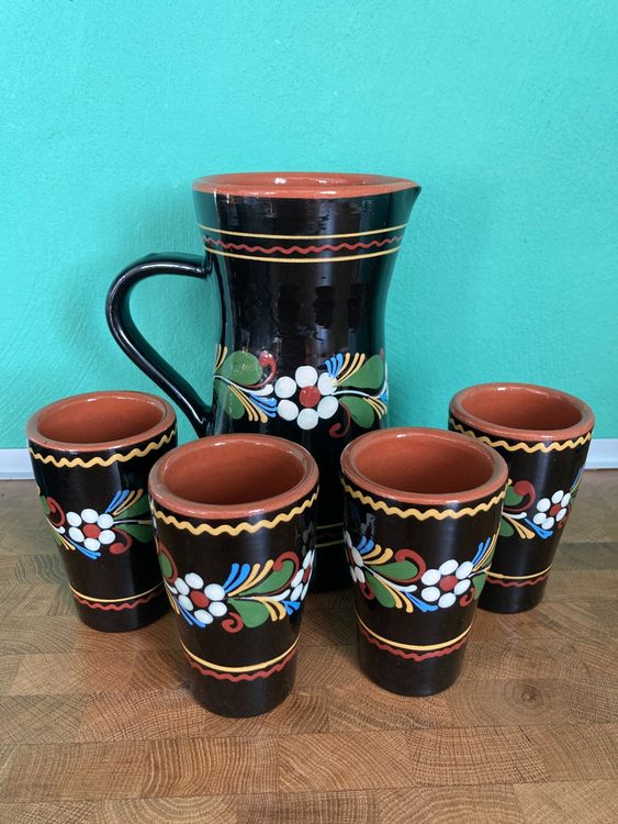 KRUG mit 4 Becher Keramik Handarbeit Inhalt 1200 ML (Gebraucht) in Subingen für CHF 29 – mit ...