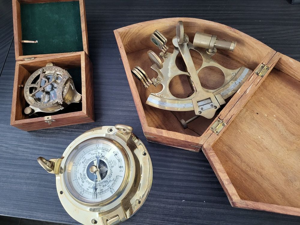 Barometer im Bullauge / Kompass / Sextant - Set 3 Teile (Gebraucht) in ...