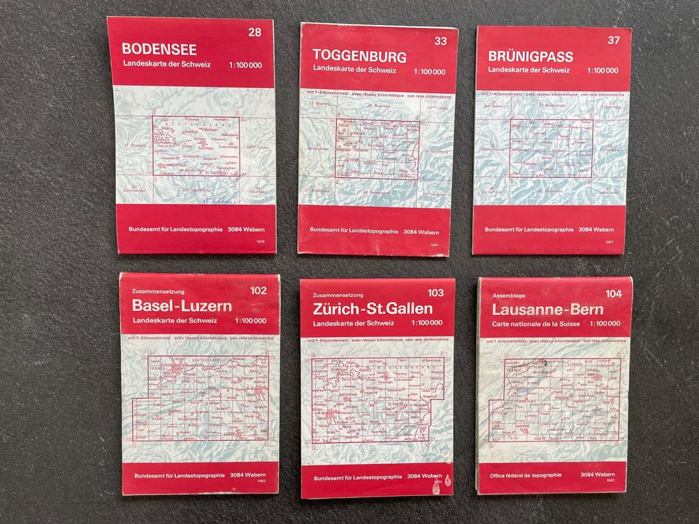 Landeskarten der Schweiz 1:100'000 (Gebraucht) in Walperswil für CHF 3 ...